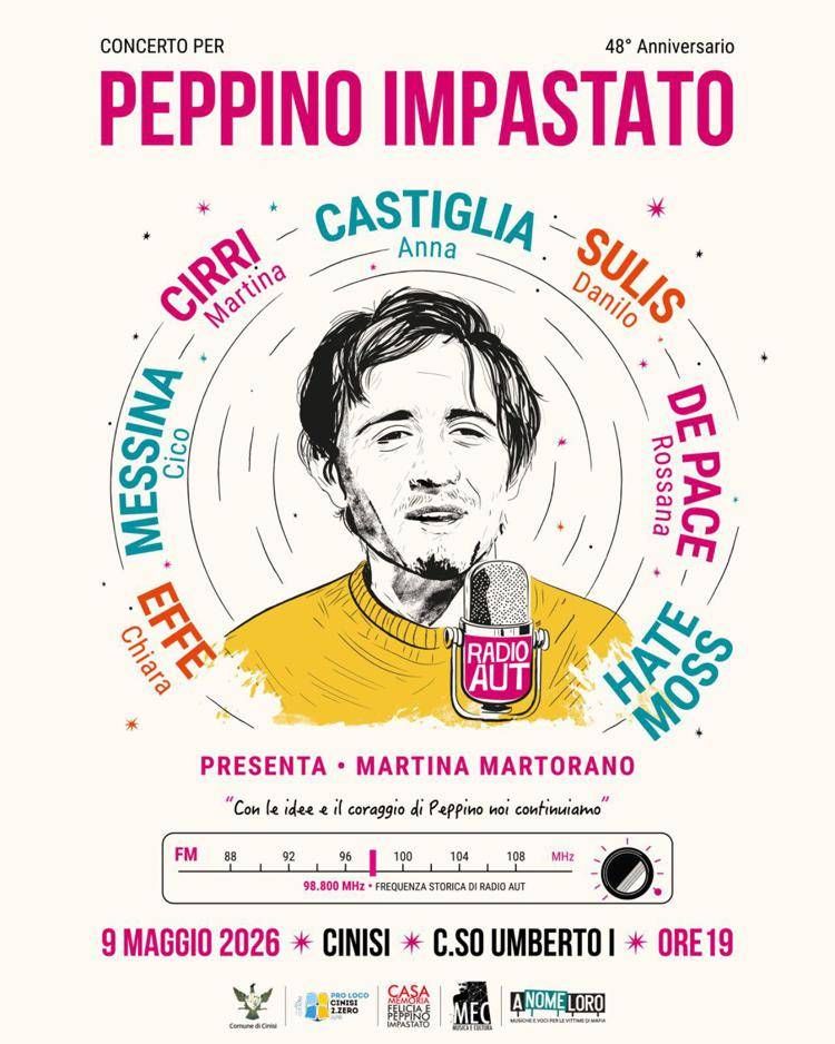 Mafia, da We Make Future sostegno al concerto per Peppino Impastato